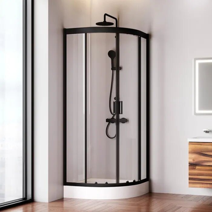 Душевой уголок AM.PM Gem W90G-401-080BT 80x80, профиль черный