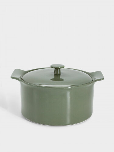 Кастрюля Maxwell & Williams Indulgence 3 л, с крышкой, фарфор, серо-зеленая (MW451-IA0385)