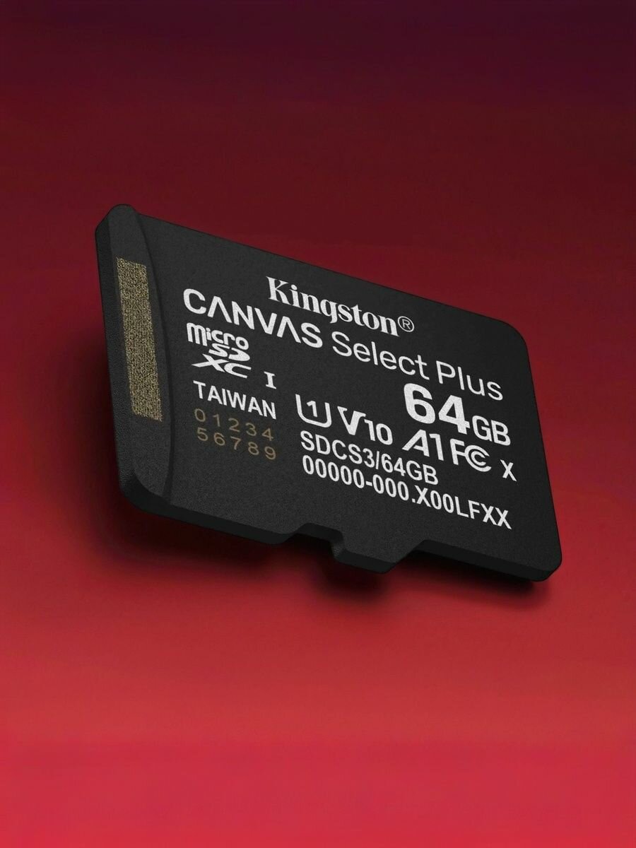 Карта памяти 64GB Class 10 Canvas Select Plus A1 (100 Mb/s) без адаптера техпак