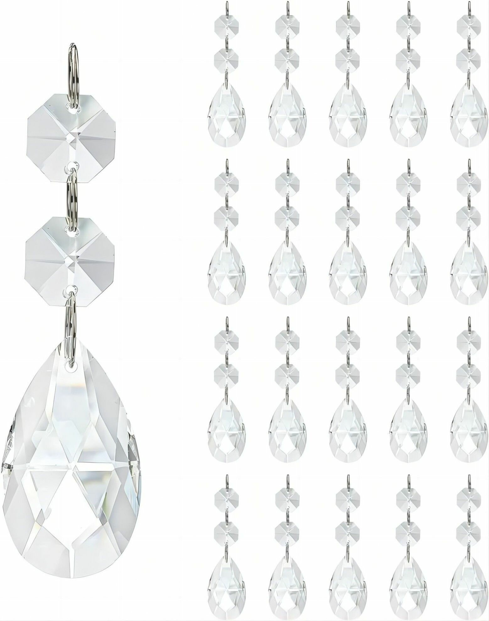 20шт хрустальные подвески для люстр (38 мм)