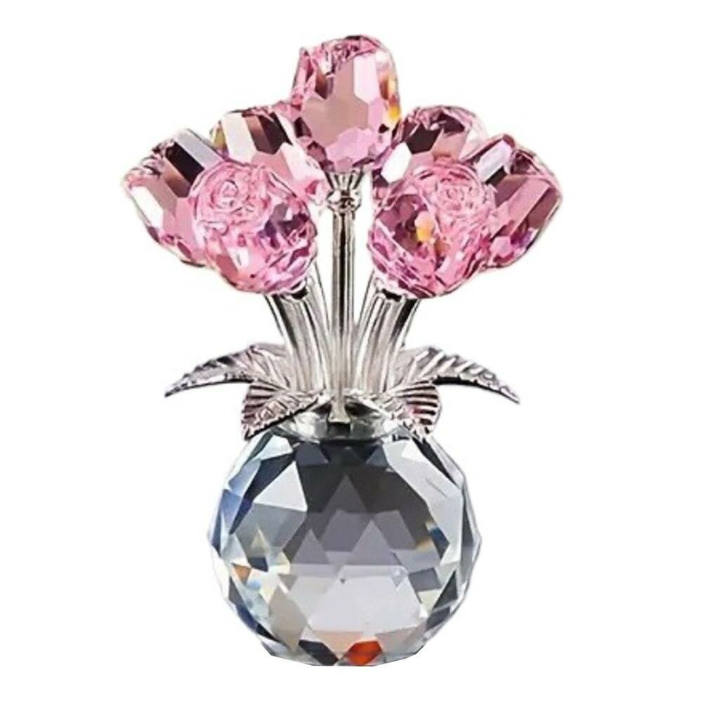 Декоративная фигурка для дома в виде розы из хрусталя