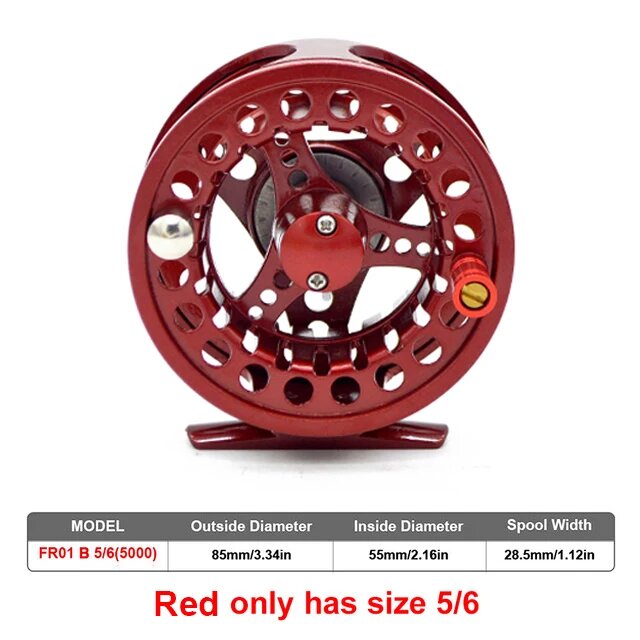 FANGBLUE Катушка для нахлыста алюминиевая 3/4 5/6 7/8 WT 2+1BB Красный, Серия 5000, Wine Red