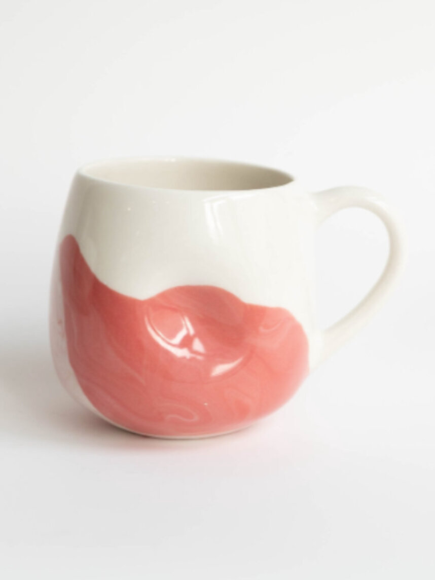 Кружка ручной работы мятая «Розовый мрамор», керамика, 250 мл
