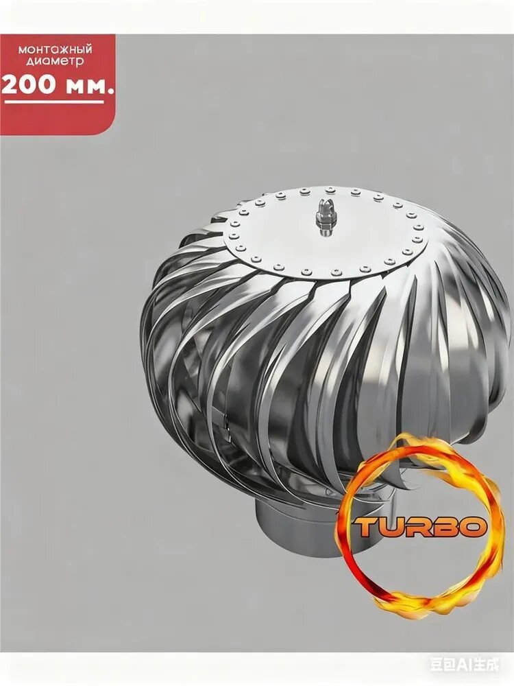 Дефлектор 160 мм для вентиляции, турбо-дефлектор нержавеющая сталь, на трубу 160 мм