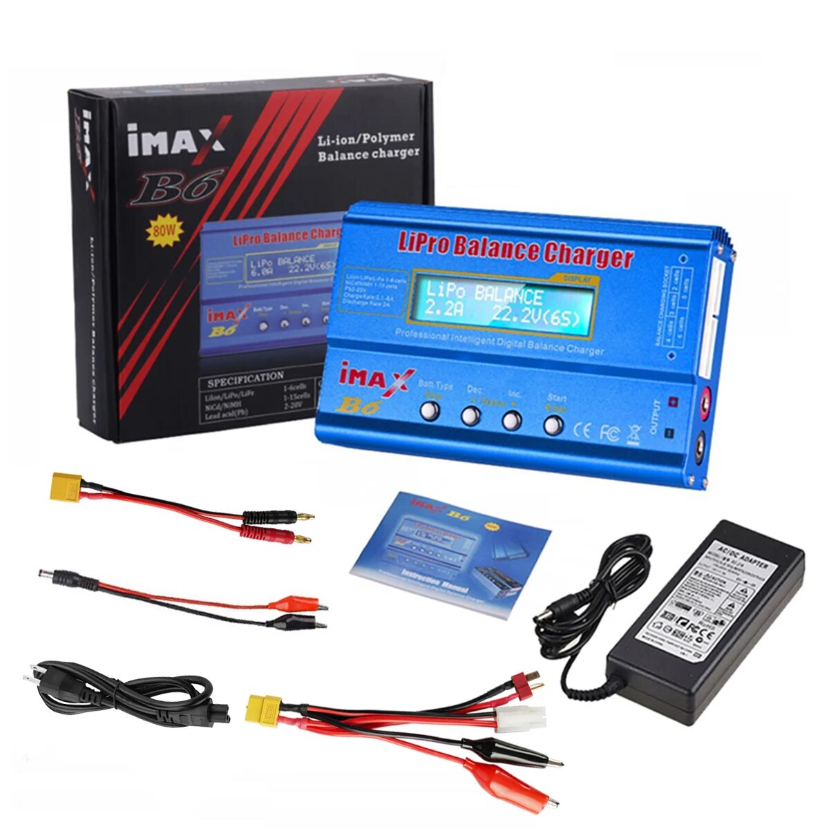 IMAX B6 80 Вт Зарядное устройство для Lipo NiMh Li-ion Ni-Cd Цифровое зарядное With adapter US PLUG