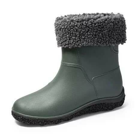 Мужские теплые и стильные резиновые сапоги, нескользящие резиновые сапоги на флисовой подкладке, подходят для кухни, рыбалки, работы, мытья автомобилей, резиновые сапоги до середины икры. Размер обуви. EU:45