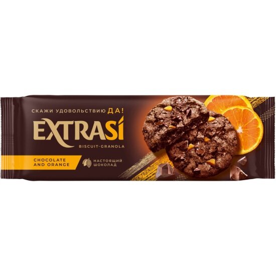 Extrasi Печенье сдобное Гранола с шоколадом и апельсином 150 г