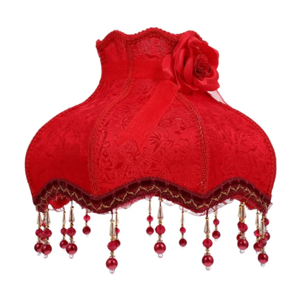 Тканевый абажур с бахромой для дома, офиса, гостиной, отеля, красный