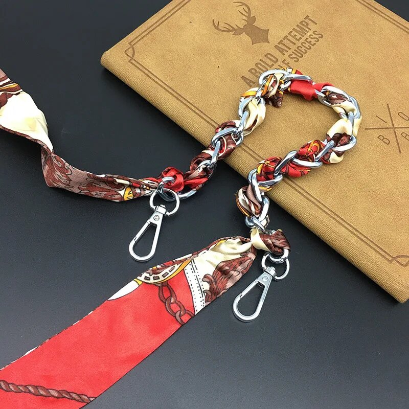 Шелковый шарф, лента, аксессуары для сумок, цепочка, модный шарф, женская сумка, Декор, бант, 26