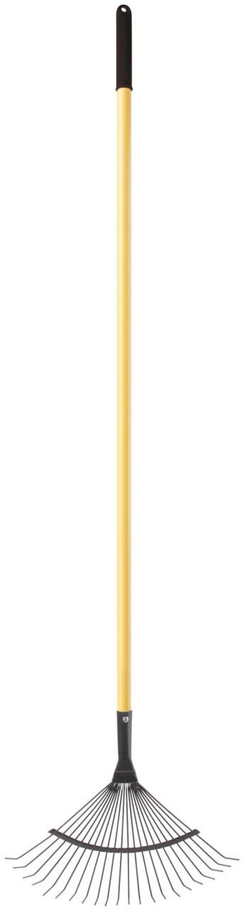 Грабли веерные проволочные, 22 зуба, 440х1553 мм, с желтым металлизированным черенком