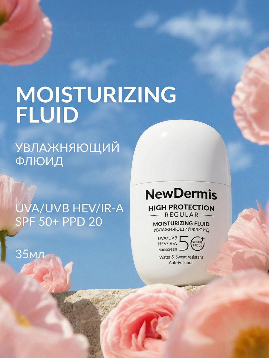 NewDermis MOISTURIZING FLUID Увлажняющий флюид SPF 50+ PPD 20, 35мл