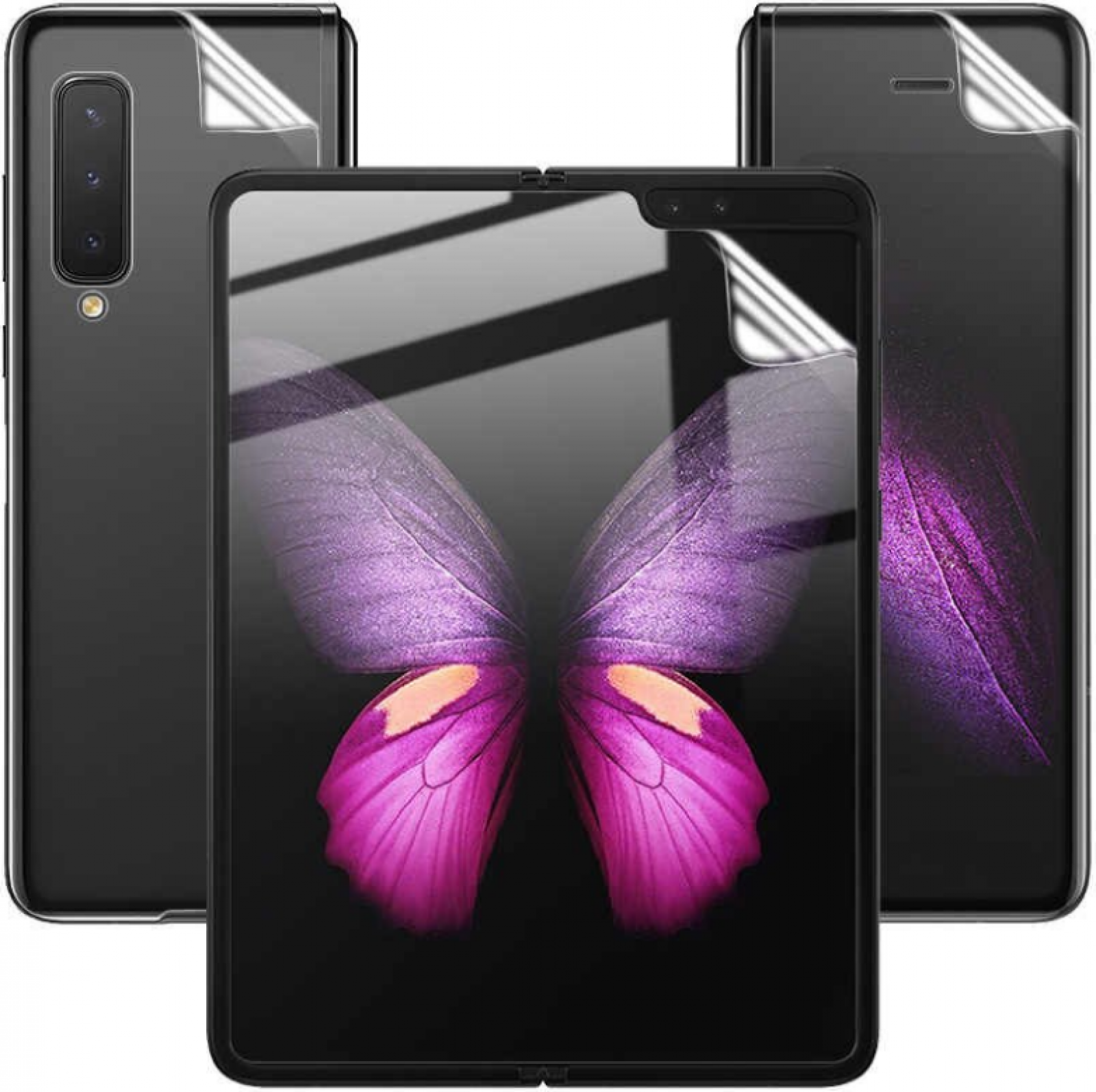 Защитная пленка MyPads для Samsung Galaxy Z Fold 2 (SM-F916B), глянцевая, на плоскую поверхность экрана