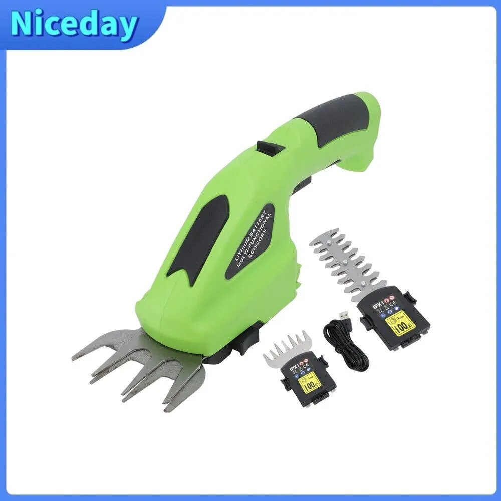 Аккумуляторный набор садовых инструментов Niceday для стрижки травы и кустов с лезвиями и зарядкой