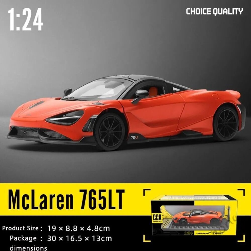 1:24 McLaren 765LT Alloy Модель Спортивного Автомобиля, красного цвета
