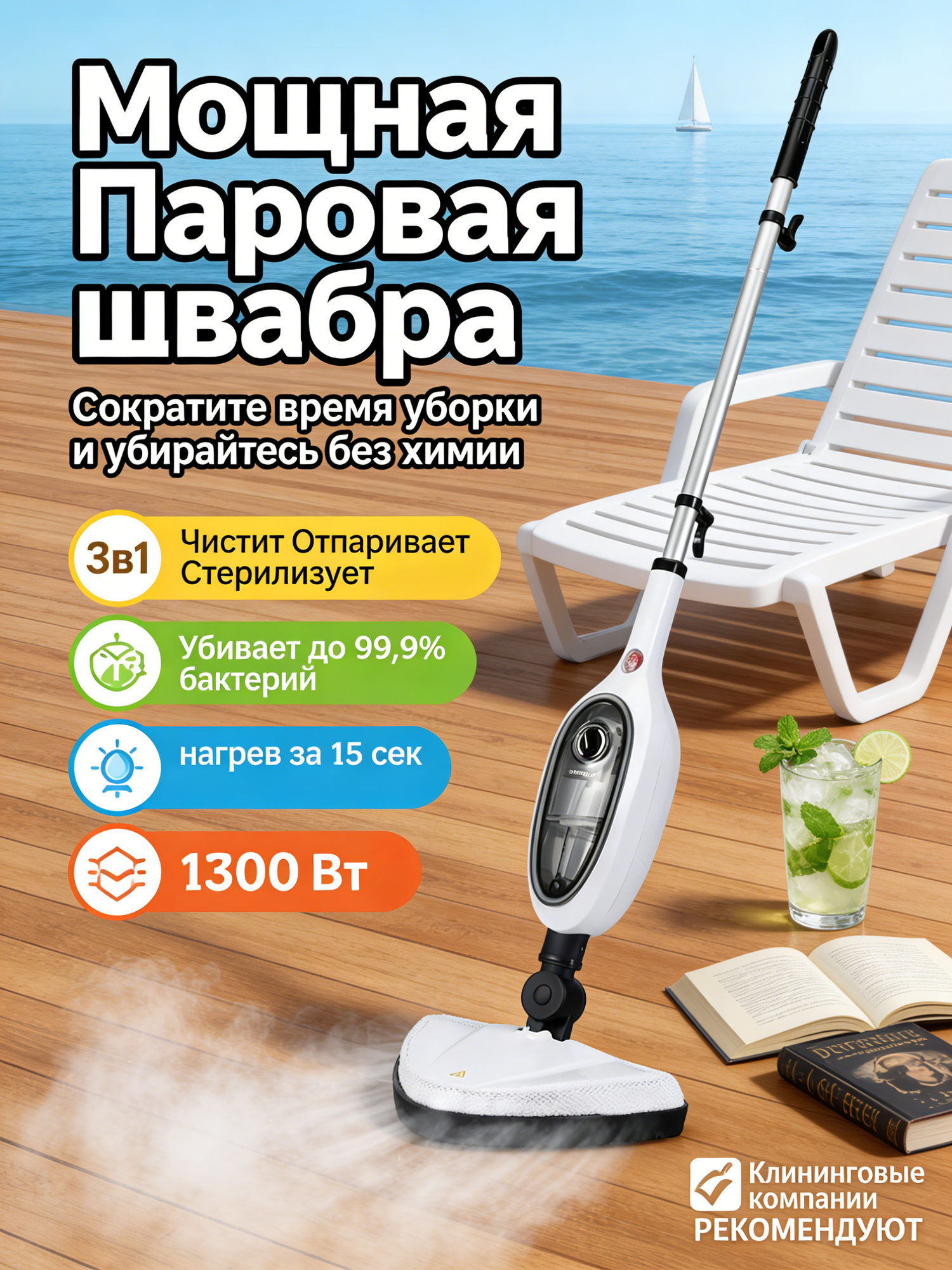 Паровая швабра для пола 10 в 1, пароочиститель, парошвабра, электрошвабра для дома