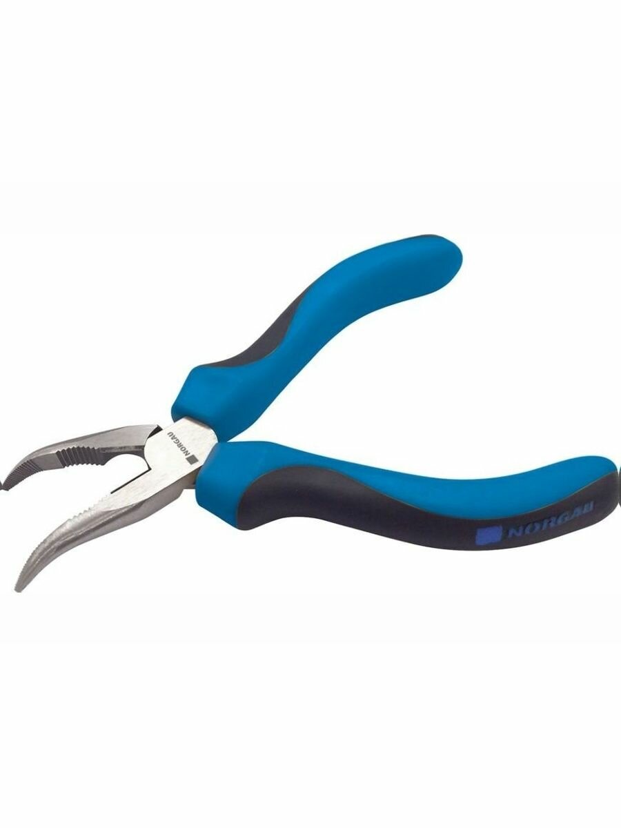 Изогнутые длинногубцы NORGAU Industrial из Cr-Mo стали с двухкомпонентными рукоятками, 160 мм