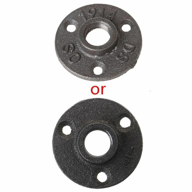 Фланец напольный резьбовой из ковкого чугуна 1/2 , Черный