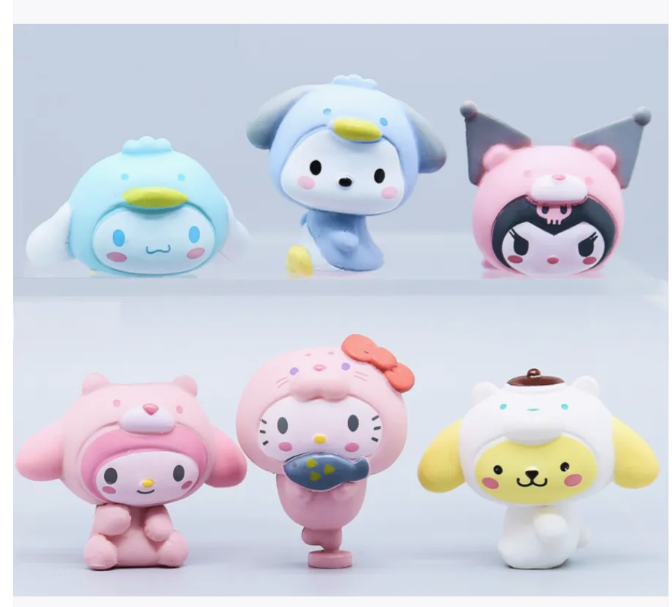 Набор фигурок "Хеллоу Китти", My Melody, Kuromi Sanrio, 6 шт, от 2.5 до 4 см IQchina