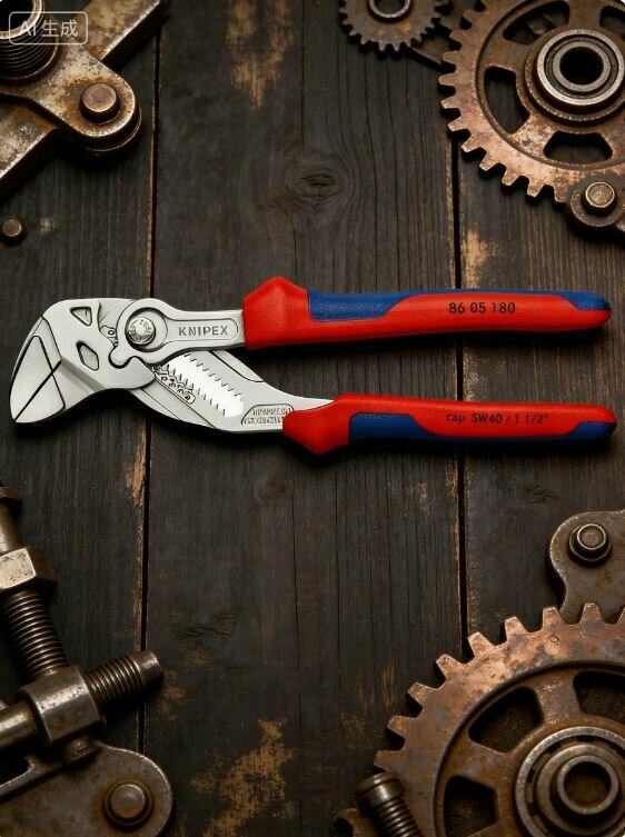 Регулируемый гаечный ключ 180 мм, регулируемые губки до 40 мм, хромированное покрытие многофункциональный инструмент