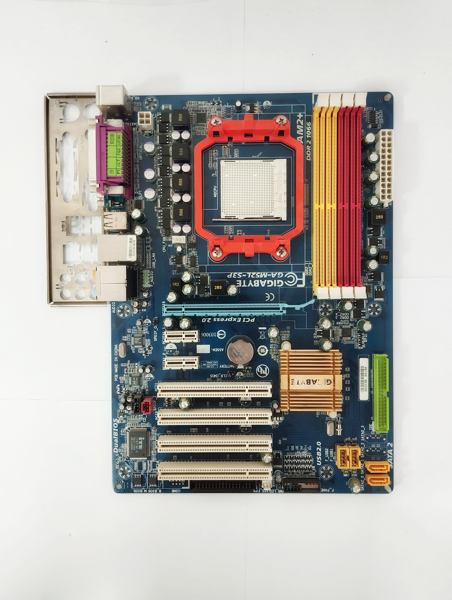 Материнская плата Gigabyte GA-M52L-S3P AM3, 4xDDR2, ATX