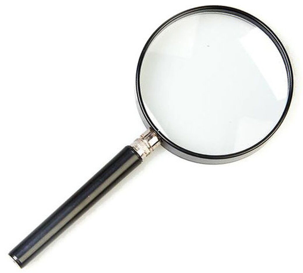 Лупа на ручке Veber 3x, 90 мм (7030), просмотровая, 3-кратное увеличение, пластиковая ручка, черная