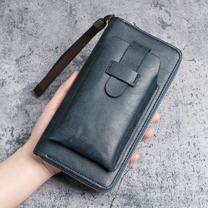 ZY Кошелек Длинный Молния ПУ Кожа Много карманов RFID
