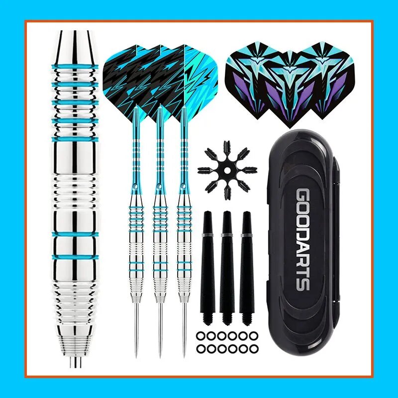Набор для игры в дартс, стальные наконечники, 3 дротика, защитные щиты, для взрослых