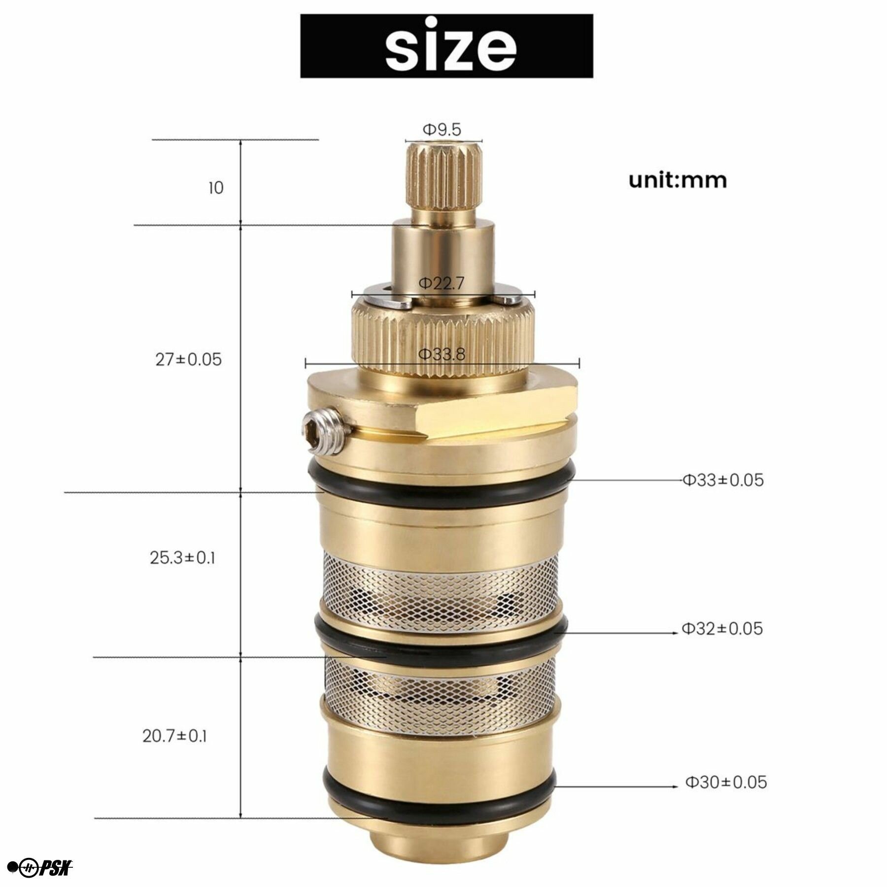 Эксклюзивный ремонтный комплект с термостатическим картриджем из латуни для душевого смесителя