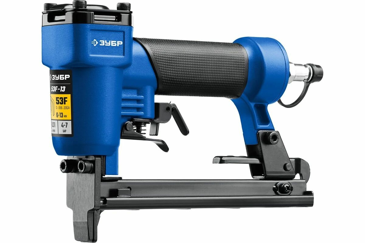 Степлер пневматический ЗУБР 53F-13 Профессионал, для скоб 20Ga, тип 53F, 6-13 мм