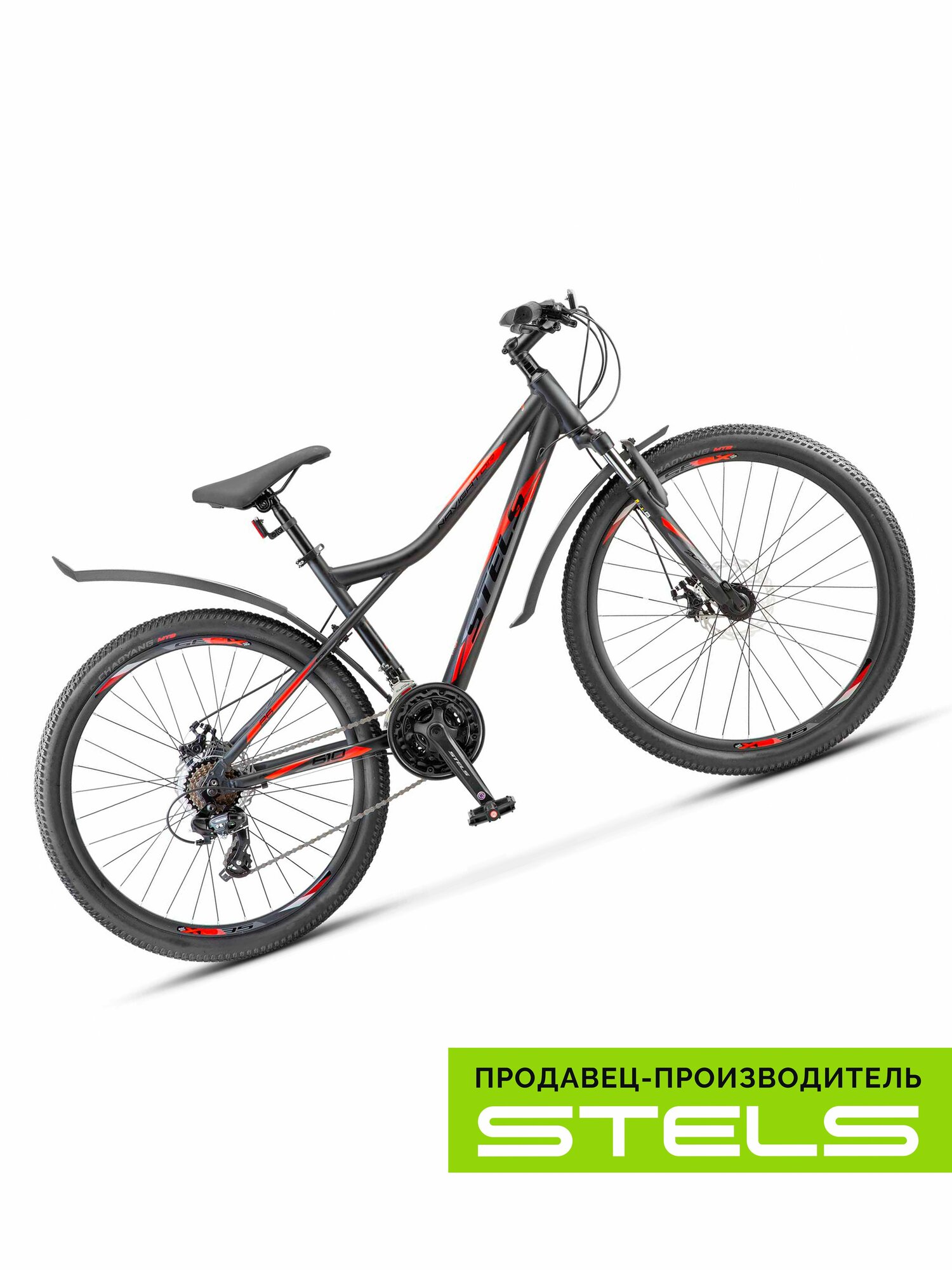 Взрослый велосипед Навигатор-610 колёса 26MD рама 16" Черный/Красный