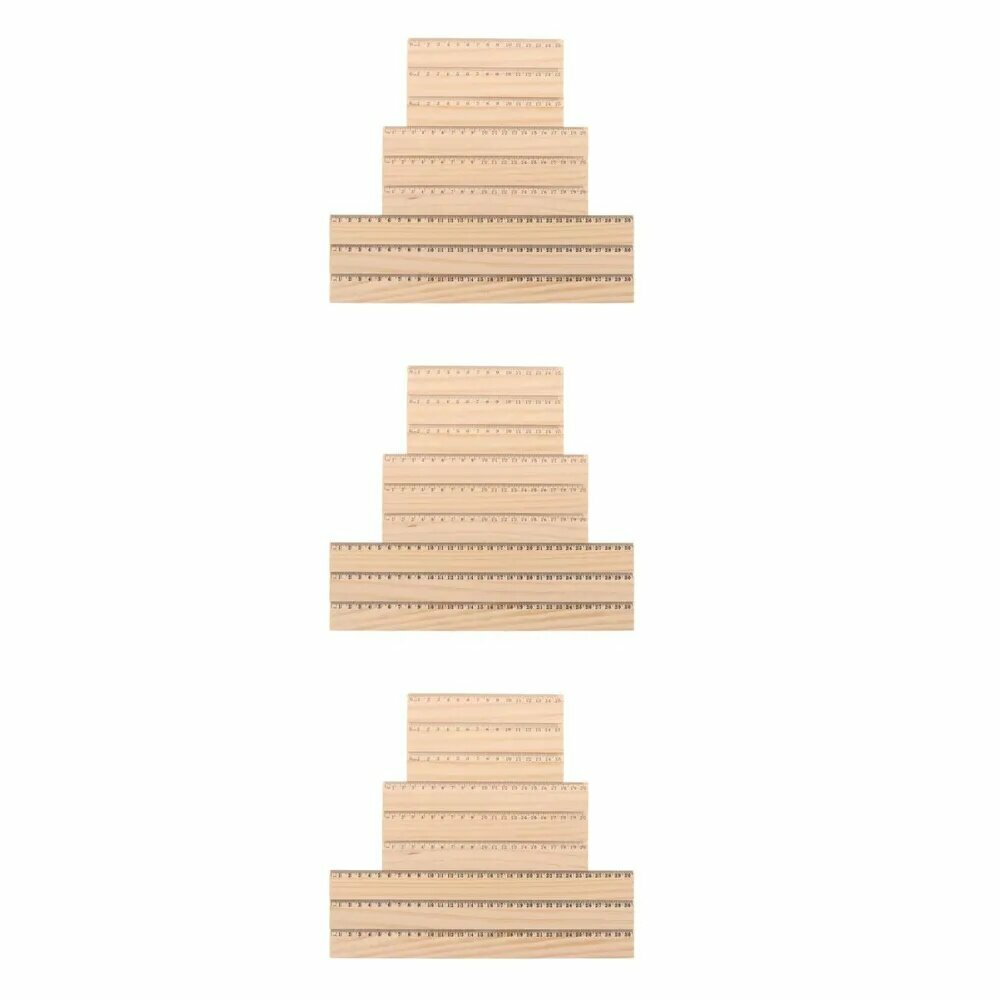 Многофункциональный набор деревянных линеек для математики 27 шт в комплекте