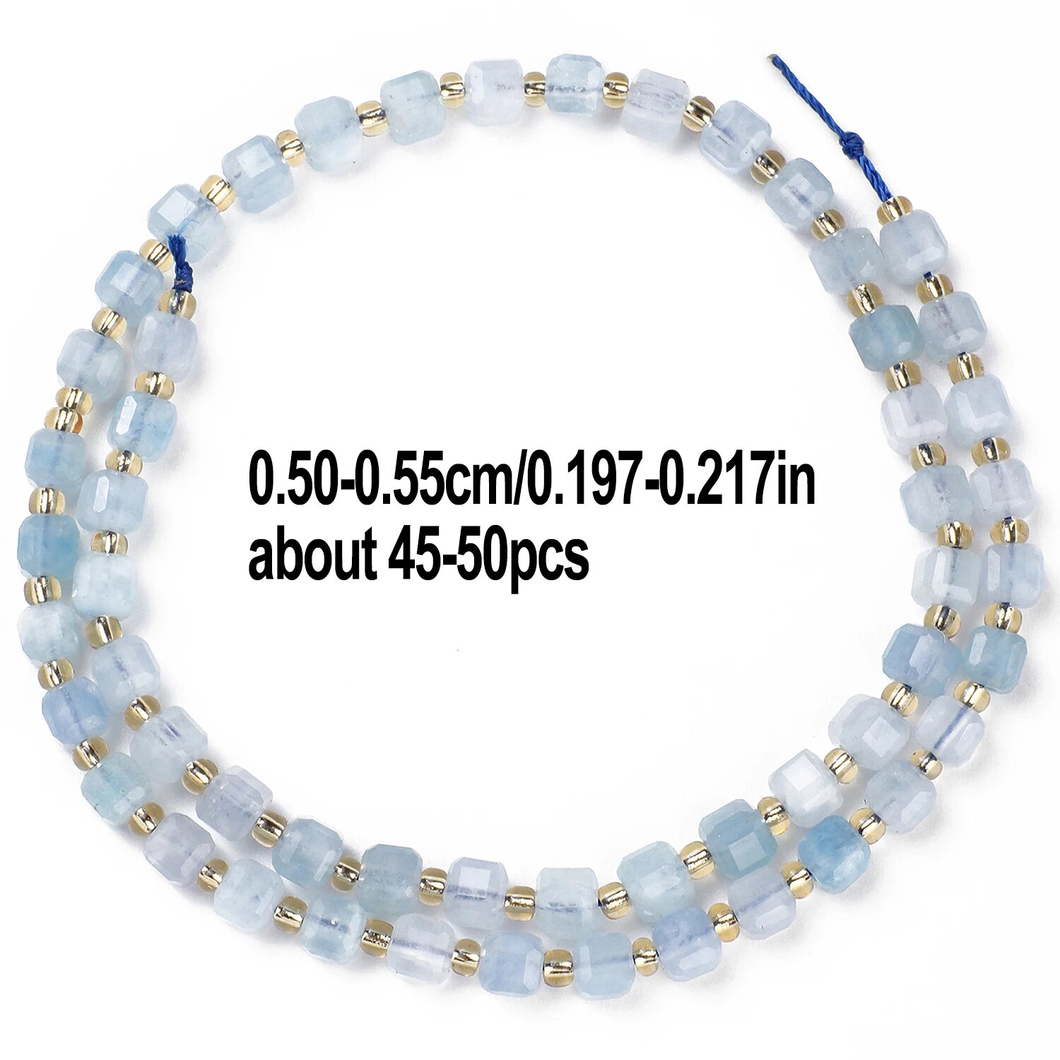 Квадратные бусины аквамарин nociuciu 5-5.5mm