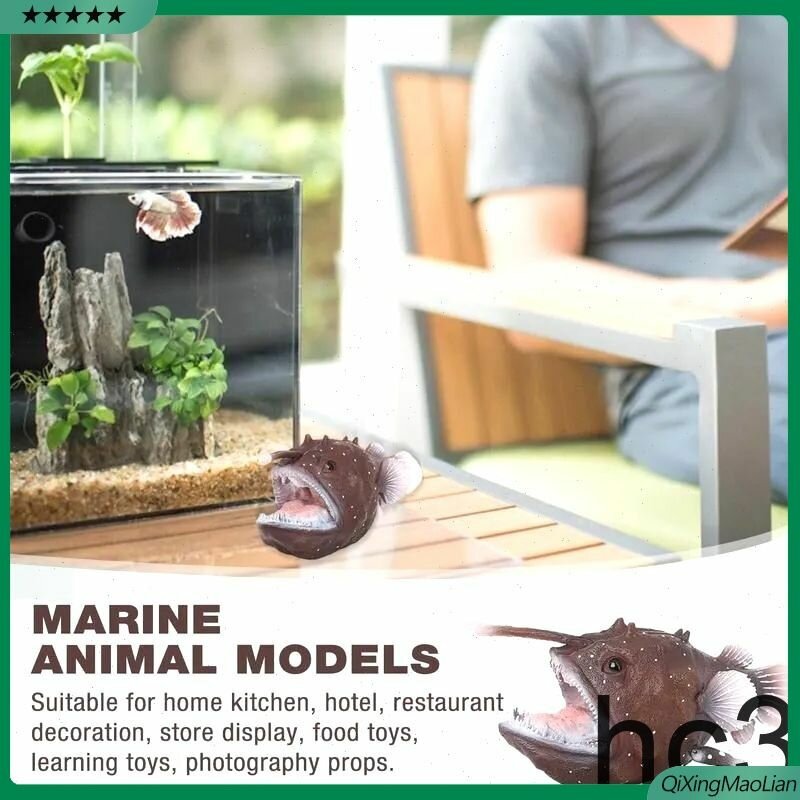 Реалистичная миниатюрная симуляция рыбы морской черт с аксессуарами, эксклюзивная модель для детского образования и коллекционирования животных