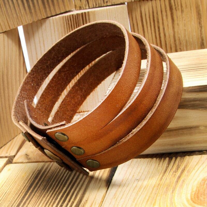 Браслет-манжета, кожа