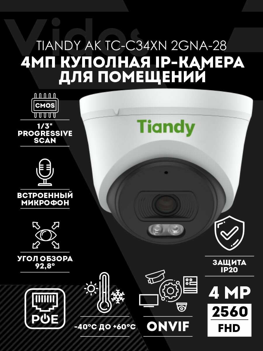 TIANDY TC-C34XN 2GNA-28 видеокамера купольная