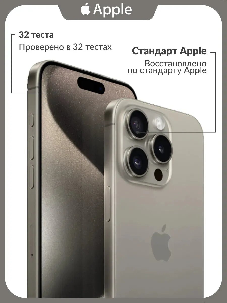 Смартфон Apple iPhone 15 Pro, OLED экран, 3 камеры, 8GB/256GB, Titanium — фото 1