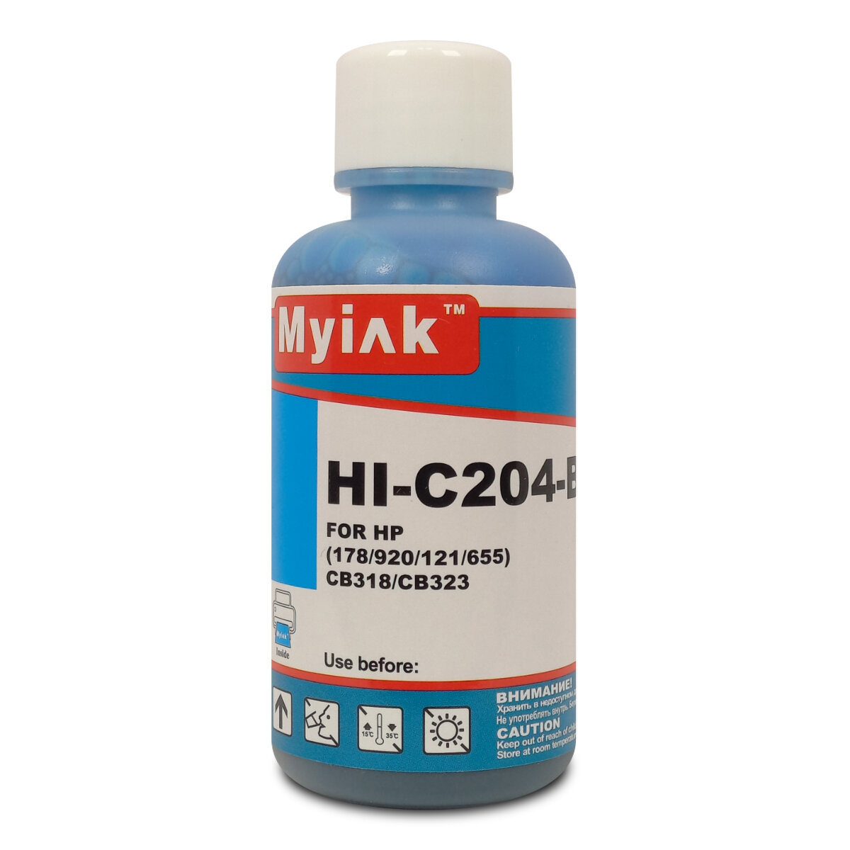 Чернила MyInk (HI-C204-B) для HP (178/121/122/901/951/GT52) 100 мл (Cyan)