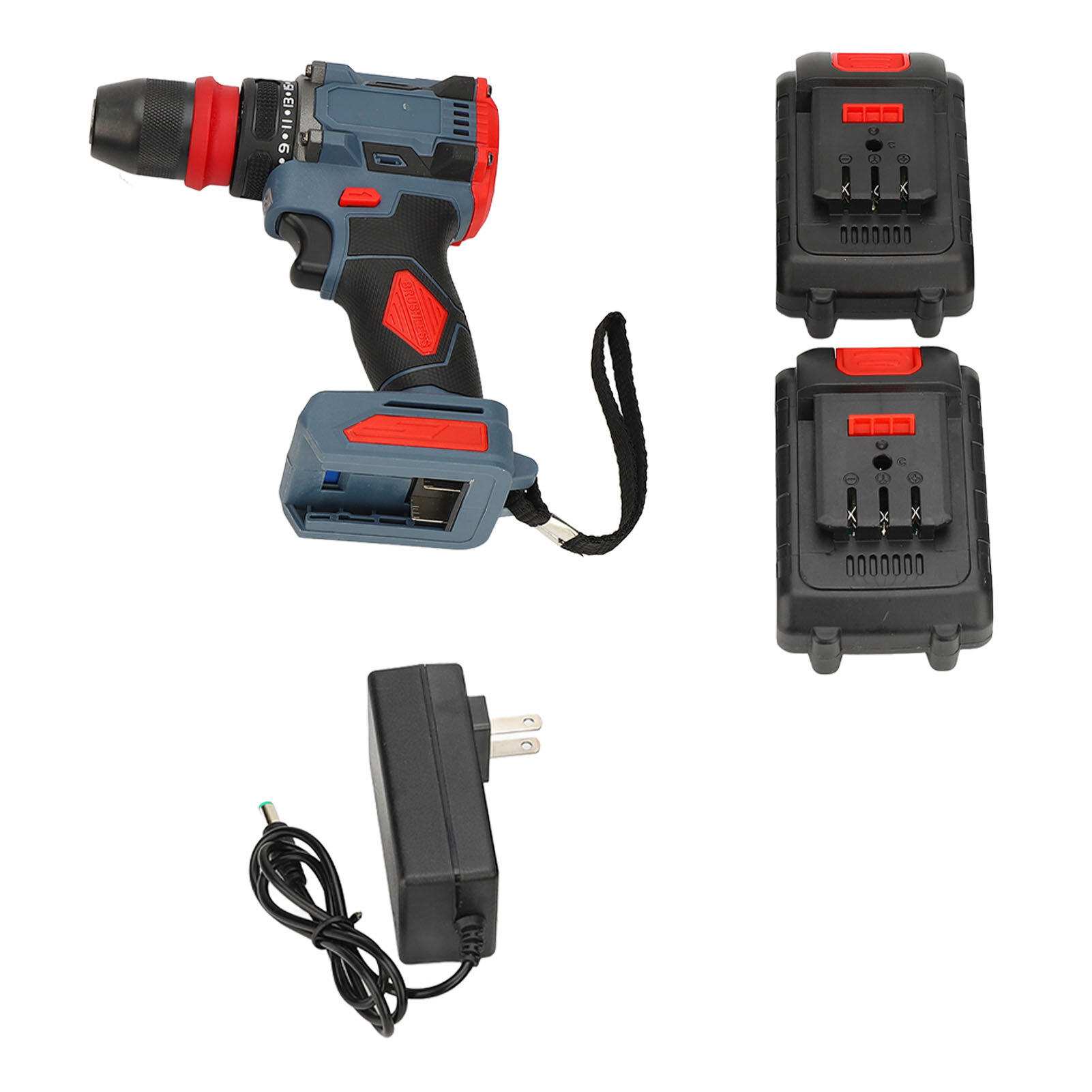 Электродрель (безинструментальная), бесщеточная, регулировка скорости, для дерева/стали