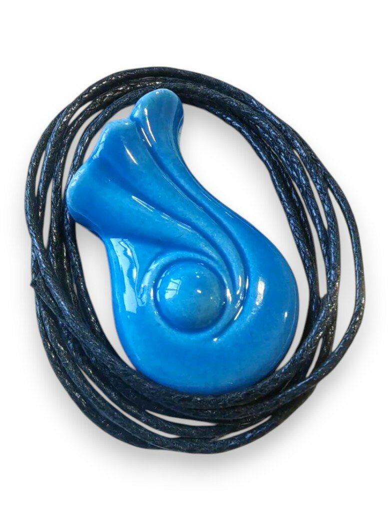 Аромакулон керамический со шнурком завиток, голубой, 1 шт.