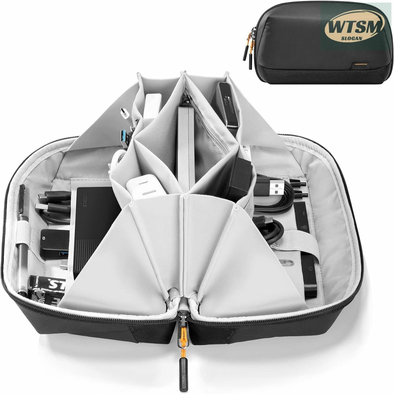 Чемодан для хранения электронных изделий, водонепроницаемая технологическая сумка, чемодан с электронными аксессуарами, кабель, шнур питания, зарядное устройство