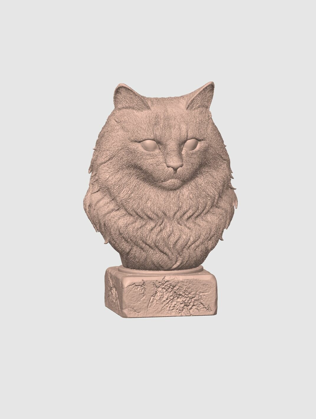 Эксклюзив! Бюст Норвежской Лесной Кошки (10см, бежевый матовый) - Милый друг, подарок, талисман