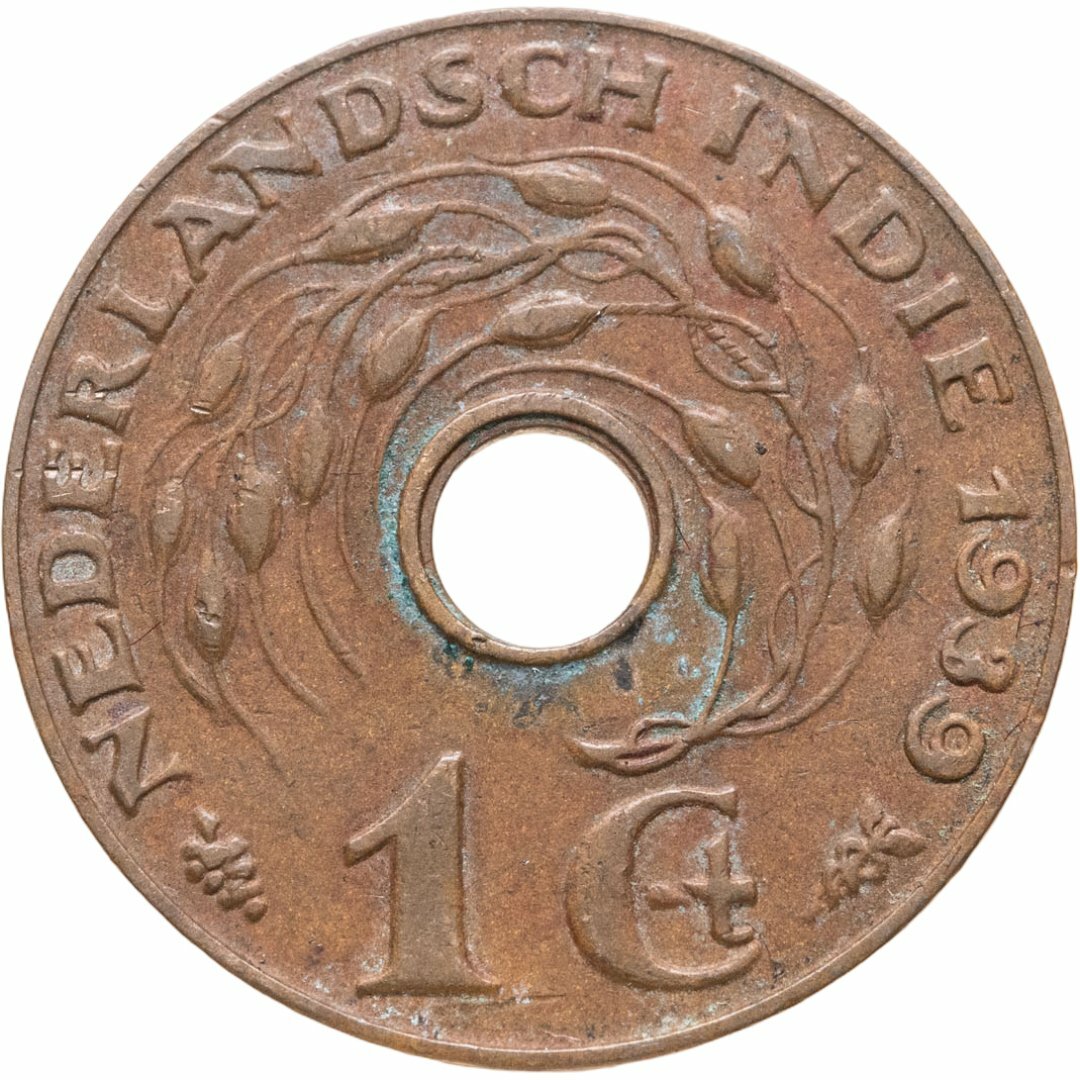 Голландская Ост-Индия 1 цент cent 1939, Бронза, в сохранности VF