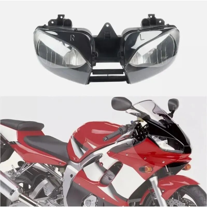 Фара мотоцикла в сборе подходит для Yamaha YZFR6 YZF-R6 YZF R6 YZF600 1999-2002 2000 2001