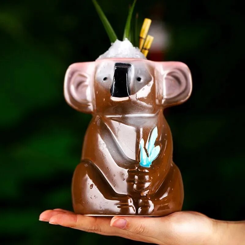 Коктейльный стакан Tiki Коала 700 мл 1 шт коричневый керамический для коктейлей