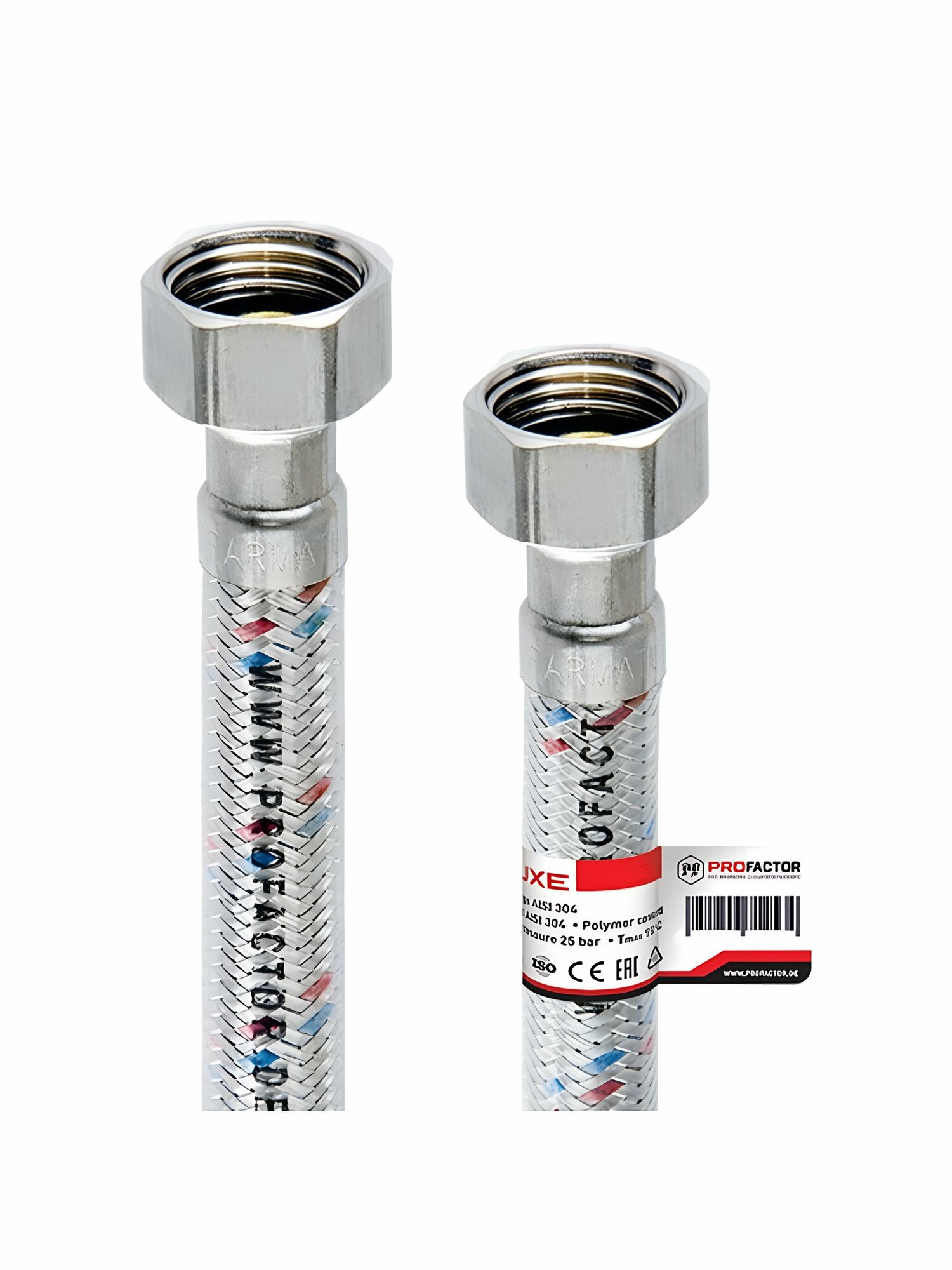 Подводка для воды 1/2"х0.8 м, г-г, сталь, полимер, ProFactor