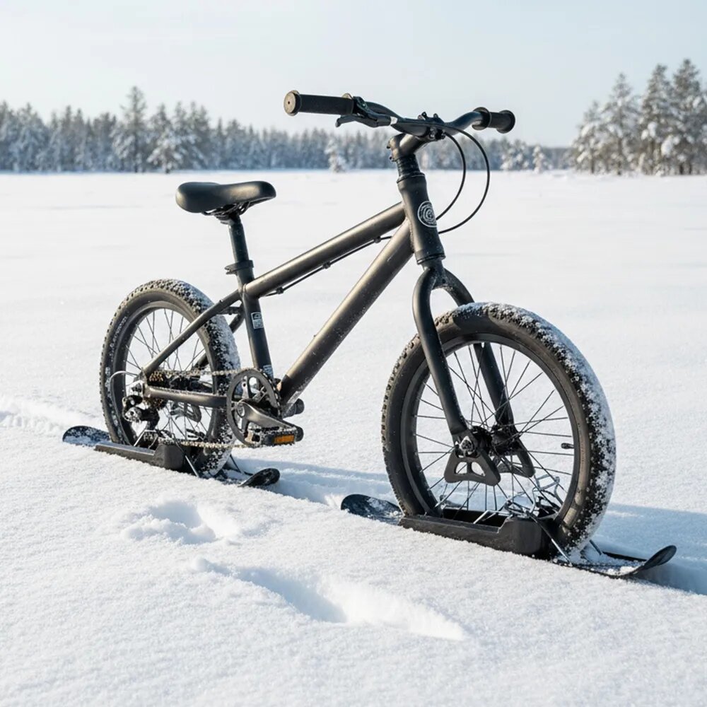 Аксессуары для санок Snow Sledge Board для велосипеда, аксессуары для зимних развлечений, черные — фото 1