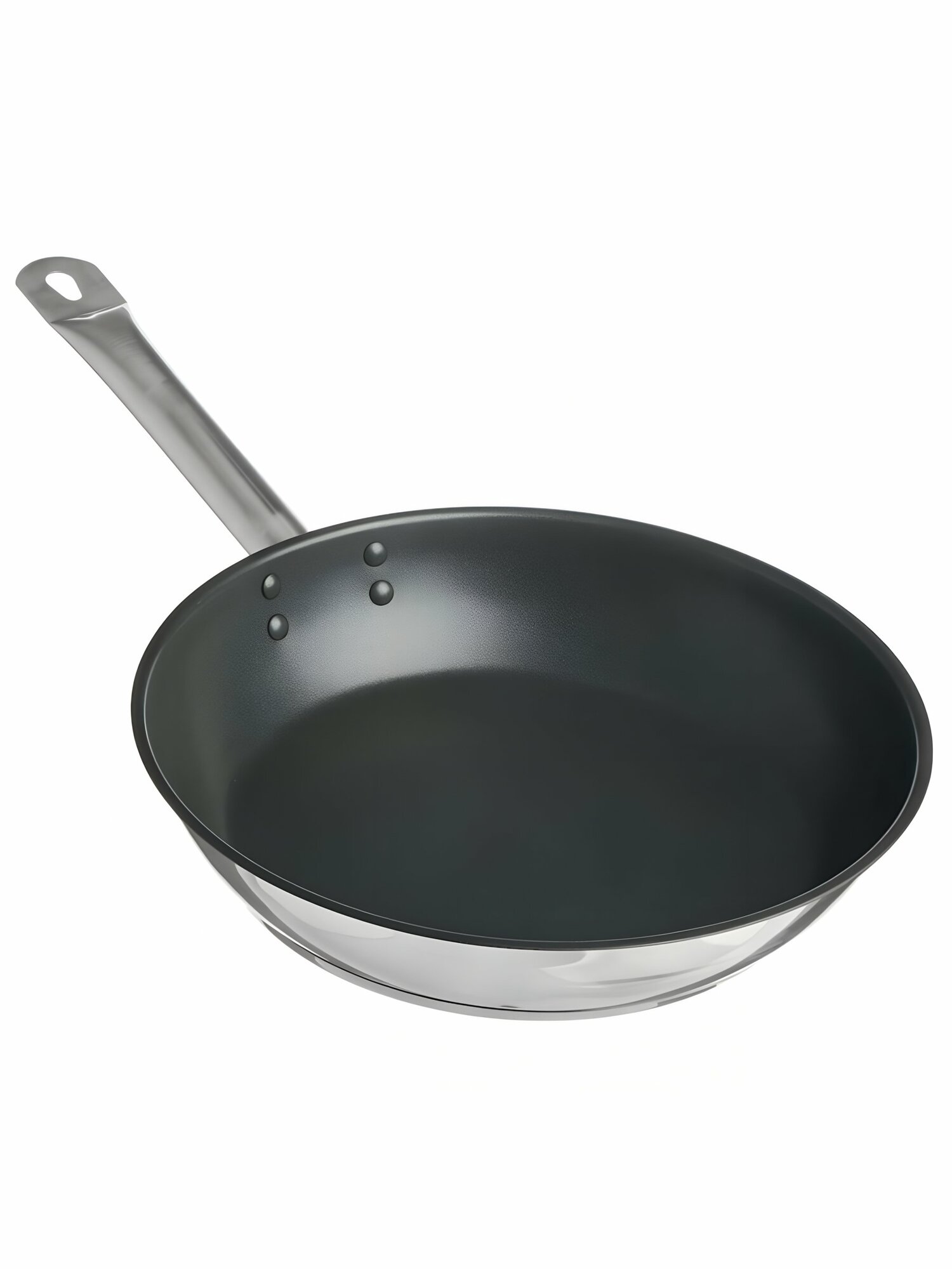 Сковорода нержавеющая сталь, 22 см, антипригарное покрытие, Катунь, Общепит, КТ-ОБ-СА-22, индукция