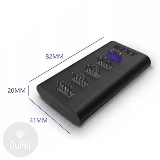 NZXT USB-концентратор, расширитель USB 2.0 на 4 порта, черный, для подключения устройств к компьютеру — фото 1
