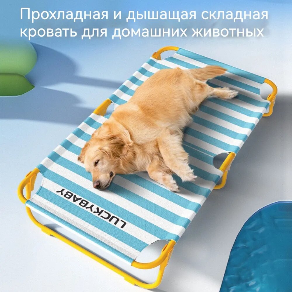 Раскладушка для средних и крупных собак, Лежак для животных, Оксфорд, Нержавеющая сталь с покрытием, для кошек
