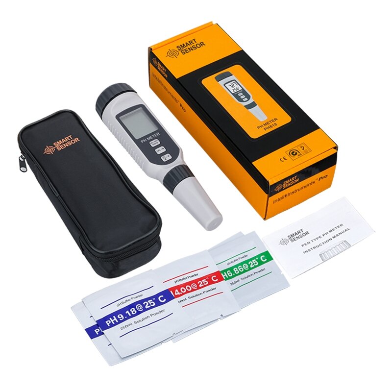 PH-метр Высокой Точности для Ручки-тестера Качества воды с Диапазоном Измерения pH 0,00-14,00 Подходит для Аквариумного Бассейна
